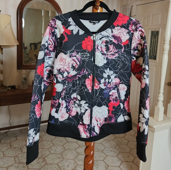 bebe | Jackets & Coats | Bebe Floral Bomber Jacket | Poshmark